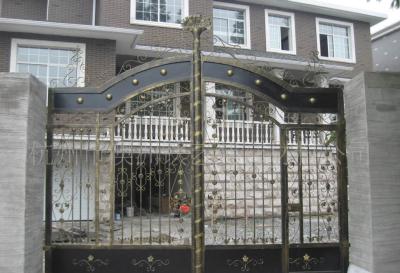 China Courtyard Decorative Wrought Iron Gates Heat Treated Automatic / Manual Opening for sale