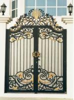 China Courtyard Decorative Wrought Iron Gates Heat Treated Automatic / Manual Opening for sale