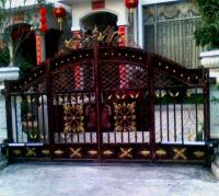 China Decorotive Morden Cast Iron Door Residential Wrought Iron Electric Gates for sale