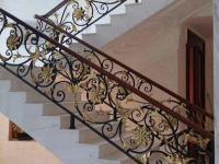 China Hot Dipped Galvanized Exterior Wrought Iron Stair Railings , Cast Iron Handrail for sale
