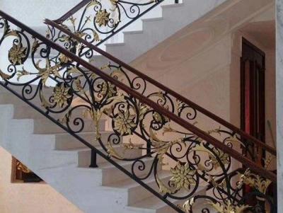 China Hot Dipped Galvanized Exterior Wrought Iron Stair Railings , Cast Iron Handrail for sale
