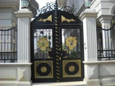 China Villa Park Courtyard Iron Gates Rot Proof Decorative Wrought Iron Gates for sale