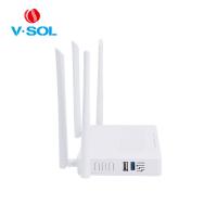 China XPON GPON Dual Band Wifi ONU FTTH Modem 4GE 1POTS 2USB 5dBi 4 Antennas AC for sale