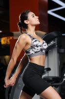 China High Impact Printed Sports Bra with Removable Pads Recycled Fabric for sale