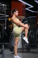 China Compression Yoga Shorts Lightweight Wide Waistband High Support for sale