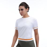 China Cropped Mesh Workout Short Sleeve Lightweight Ventilated Stylish For Yoga And Running for sale