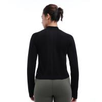 China Quarter Performance Long Sleeve Moisture Wicking Thumbholes Reflective Trim for sale