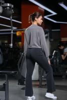 China Ladies' High Rise Flare Pants With Pockets Squat Proof Phone Friendly Design for sale