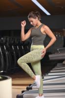 China High Support Racerback Cropped Tank Compression Fit Built In Bra  Sweat Wicking Fabric for sale