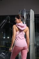 China Ladies' Sleeveless Mesh Hoodie Oversized Fit Gym-To-Street Versatility for sale