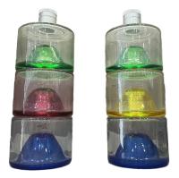 China 250ml 375ml Round Stackable Glass Bottle for Beverage Vodka Whiskey Wine Mini Cute Gin for sale