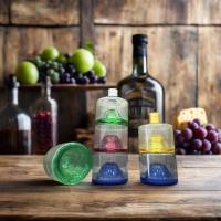 China 250ml 375ml Round Stackable Glass Bottle for Beverage Vodka Whiskey Wine Mini Cute Gin for sale