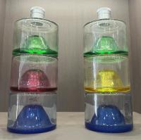 China 250ml 375ml Round Stackable Glass Bottle for Beverage Vodka Whiskey Wine Mini Cute Gin for sale