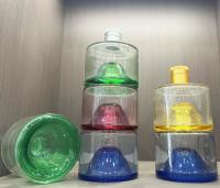 China 250ml 375ml Round Stackable Glass Bottle for Beverage Vodka Whiskey Wine Mini Cute Gin for sale