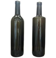 China Clear Red Fruit Bordeaux Round 750ml Wine Bottles with Cork Caps Industrial Beverage for sale