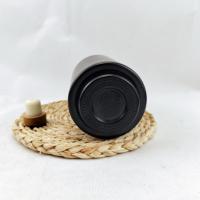 China Liquor Matte Black Glass Gin Bottle 500ml 750ml Sealing Type Cork Frosted Black Spirit for sale