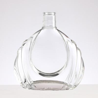 China Transparent Brandy Bottle 750ml Drop Shape with Customized Logo and Label Printing for sale