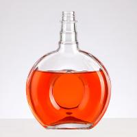 China Glass Round Shape 700ml 750ml Clear Empty Flint Liquor Wine Vodka Tequila Bottle for sale