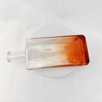 China Industrial Beverage 500ml Clear Flat Square Vodka Wine Glass Bottle with Glass or Cork Lid for sale