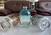 China 250ml 375ml 500ml Thick Bottom Glass Whiskey Bottle with Customized Clear Round Design for sale