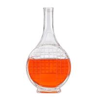 China Embossed Glass Bottle for Brandy Whisky Vodka Rum Tequila Hot Stamping Large Capacity for sale