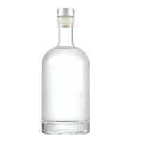 China Customization Clear Glass Vodka Whiskey Gine Bottles with Lid Collar Material Provided for sale