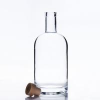 China Customization Clear Glass Vodka Whiskey Gine Bottles with Lid Collar Material Provided for sale
