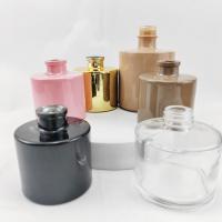 China Luxury Electroplated Gold Silver Red Glass Perfume Reed Diffuser Bottle with Cap Box for sale