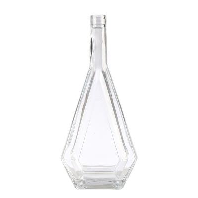 China Super Flint 70cl Unique Rhombus Shape Glass Bottle Ideal of Brandy Liquor Whisky 750ml for sale