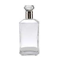 China Free Sealing Square Shape Glass Bottle with Luxury Marble Ball Cap and Crown Cap Sealing for sale
