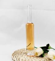 China Glass Body Material Cork Cap 375ml Long Neck Wine Bottle for Frosted Slim Beverage for sale