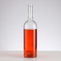 China Transparent Glass Bottle 750ml Red Wine Bottle with Cork Sealing Type Made for sale