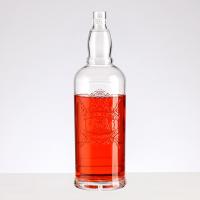 China 550ml/700ml/750ml Wine Red Wine Spirits Glass Bottle with Screw Cap Big Belly Design for sale