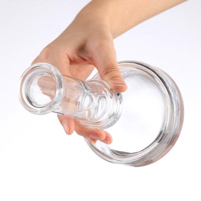 China Clear Unique Triangular Long Neck Glass Bottle Large Capacity Whisky Vodka 750ml Fruit Wine Bottle for sale