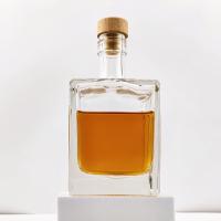 China 1000ML Glass Cubic Wine Bottle with Cork Cap made of Transparent Glass Material for sale
