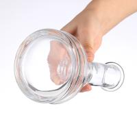 China Clear Unique Triangular Long Neck Glass Bottle Large Capacity Whisky Vodka 750ml Fruit Wine Bottle for sale