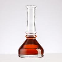 China Clear Unique Triangular Long Neck Glass Bottle Large Capacity Whisky Vodka 750ml Fruit Wine Bottle for sale