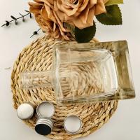 China 1000ML Glass Cubic Wine Bottle with Cork Cap made of Transparent Glass Material for sale