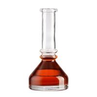 China Clear Unique Triangular Long Neck Glass Bottle Large Capacity Whisky Vodka 750ml Fruit Wine Bottle for sale