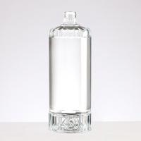 China Customized Logo Acceptable Empty Clear Glass Liquor Bottle With Cork for Whisky for sale