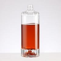 China Customized Logo Acceptable Empty Clear Glass Liquor Bottle With Cork for Whisky for sale
