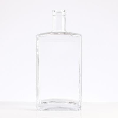 China Customized Clear Glass Flat Square Wine Bottle for Medicinal Liquor OEM/ODM Welcome for sale