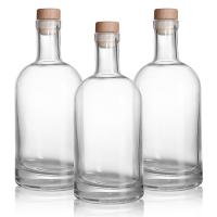 China 250ml Round Clear Frosted Glass Bottle with Cork Stopper Clients' Specific Requirements for sale