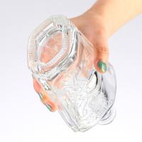 China Clear Customized Twist Pattern Liquor Spirit Wine Brandy Bourbon Tequila Glass Bottle for sale