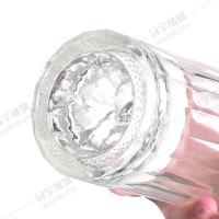 China Acceptable Customer's Logo Creative Clear Wine Bottle Short Neck Liquor Wine Glass Bottle for sale