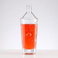 China Clear Customized Twist Pattern Liquor Spirit Wine Brandy Bourbon Tequila Glass Bottle for sale