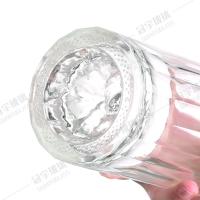 China Acceptable Customer's Logo Creative Clear Wine Bottle Short Neck Liquor Wine Glass Bottle for sale