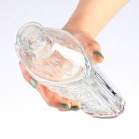 China Clear Customized Twist Pattern Liquor Spirit Wine Brandy Bourbon Tequila Glass Bottle for sale