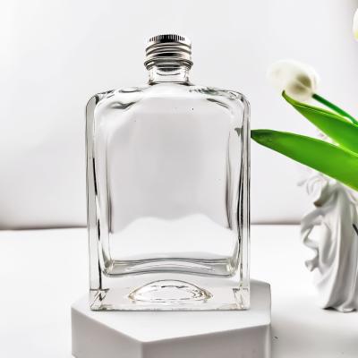 China 200ml Rectangular Glass Bottle for Whiskey Beer and Other Beverages Custom or Standard for sale