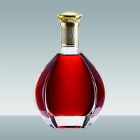 China 500ml 750ml Glass Wine Bottle Brandy Whisky XO Brandy Wine Glass Bottle With Glass Cap for sale